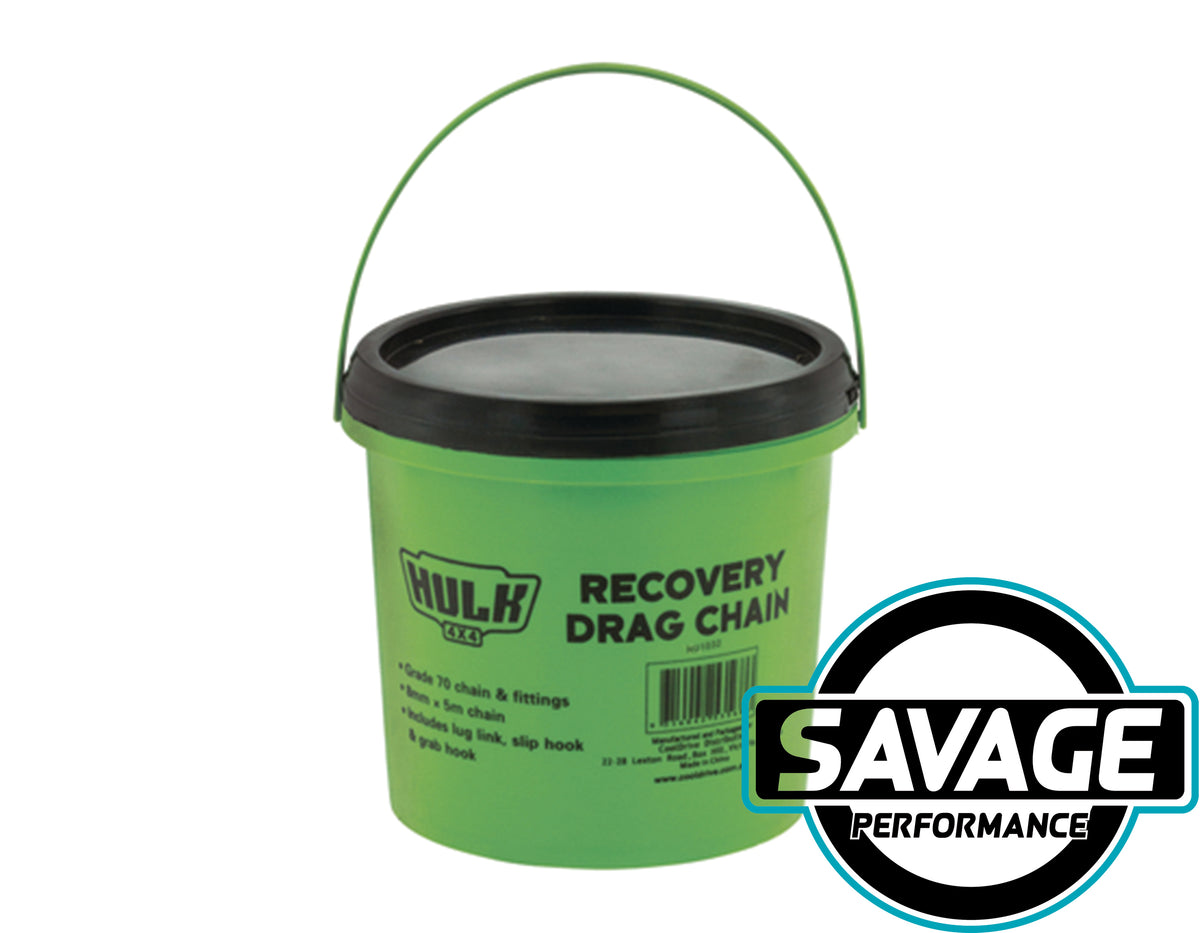 HULK 4x4 Drag Chain 8mm X 5m 8000KG with 3 Hooks – Savage Performance and Spares