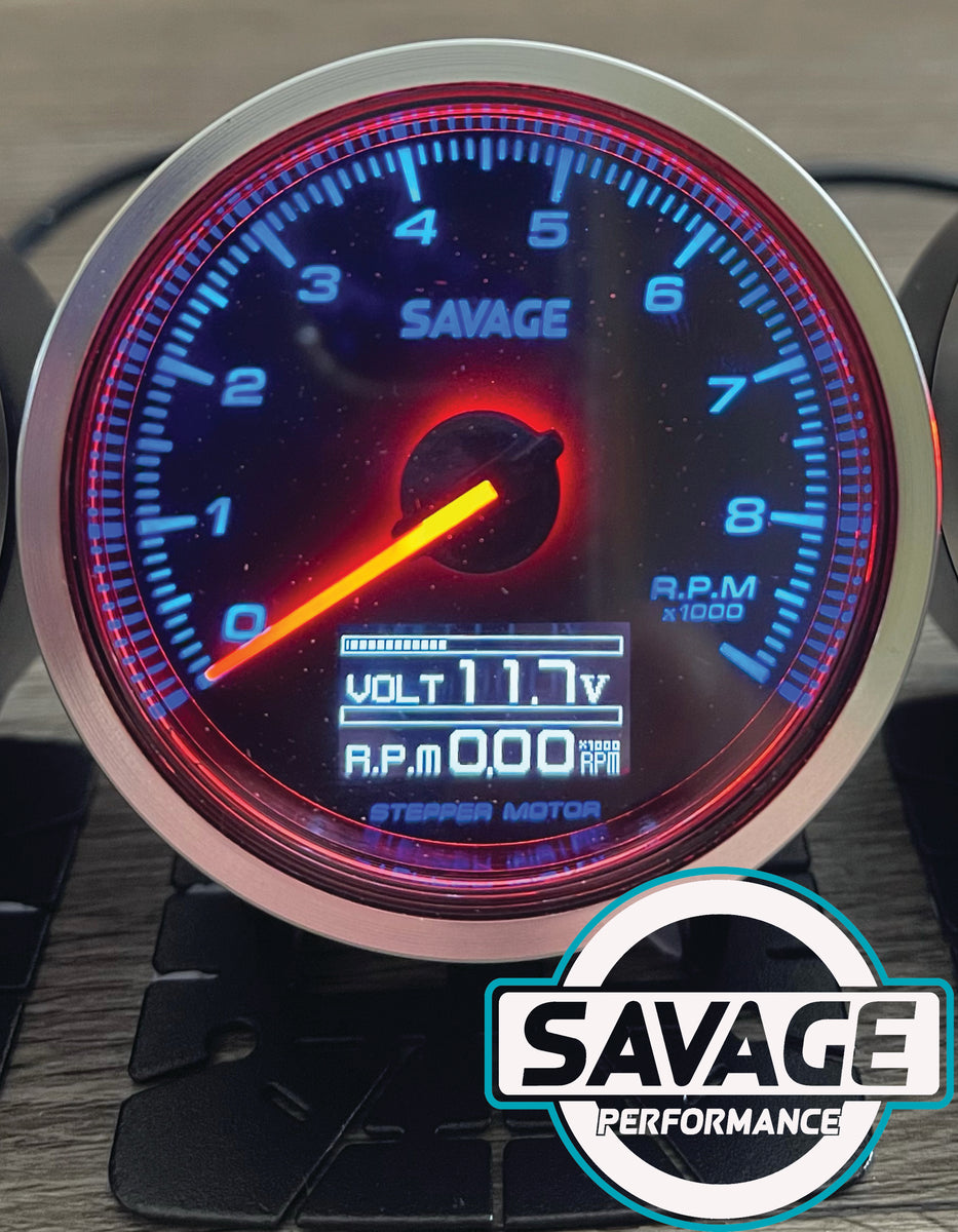 60mm Savage DUAL Display RPM (Tacho) Gauge 7 Colours – Savage ...